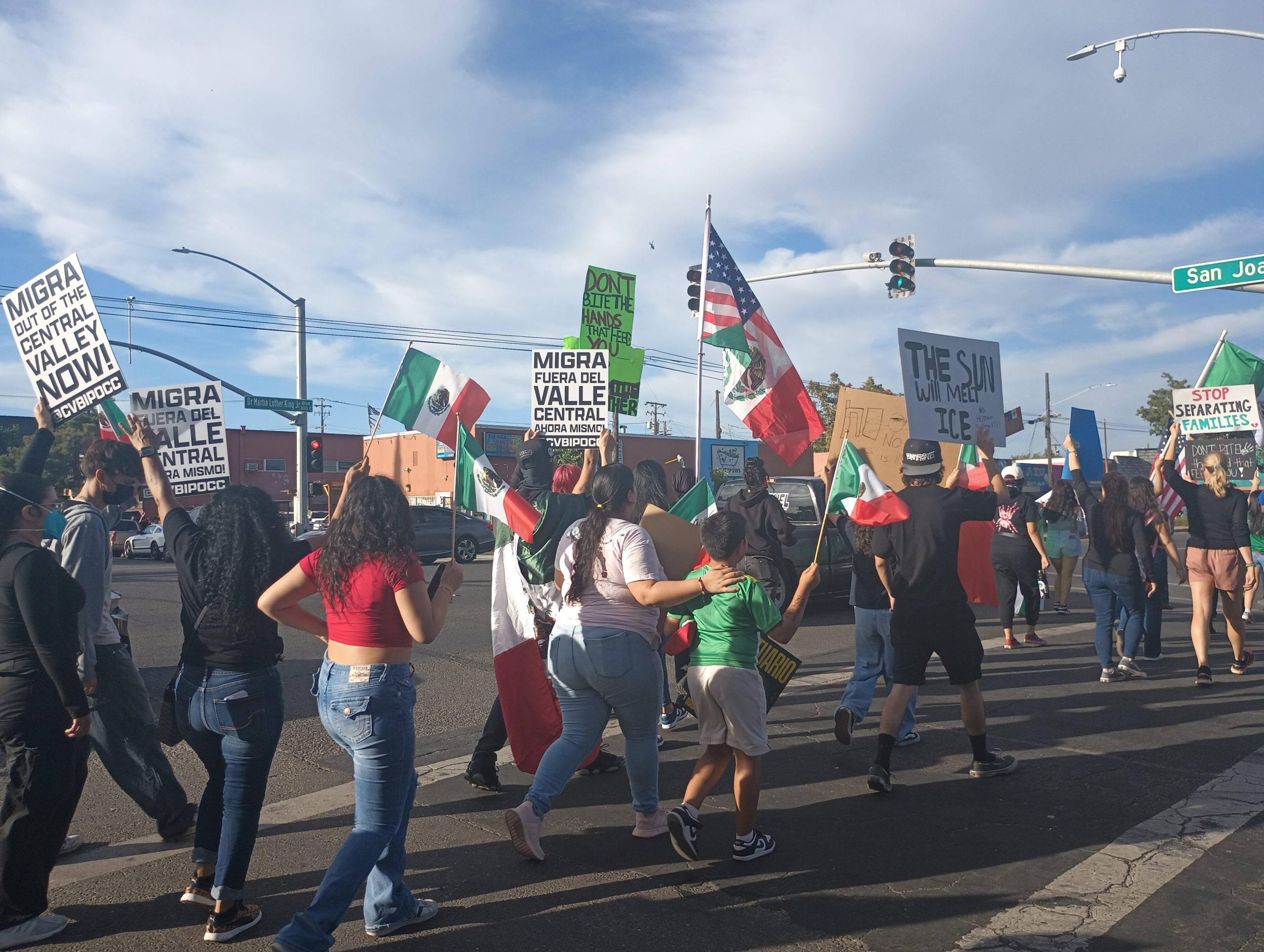 Hundreds march on MLK Blvd. to protest ICE arrests - Stocktonia News