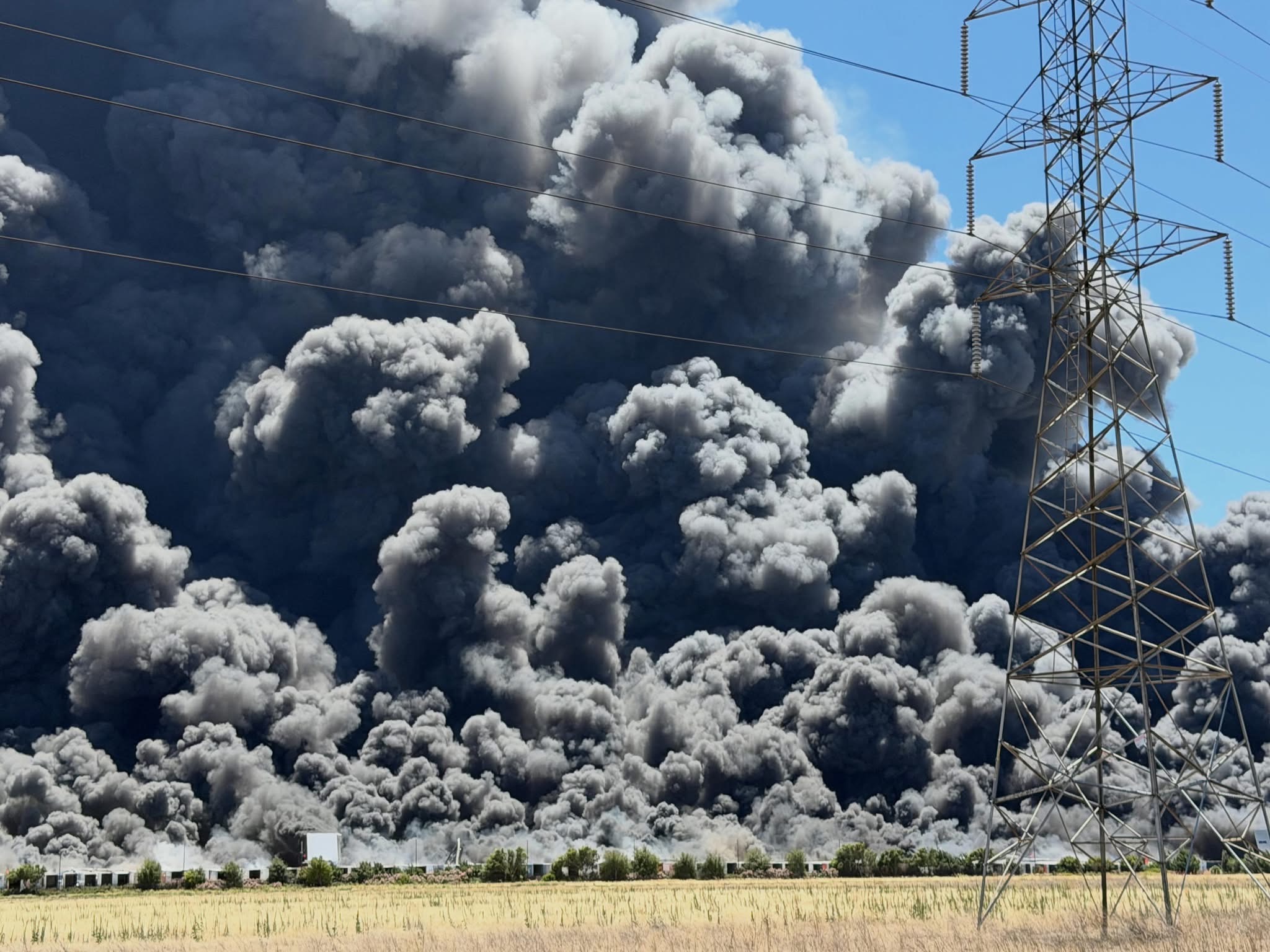 Large plume of smoke seen for miles as massive blaze engulfed a medical ...